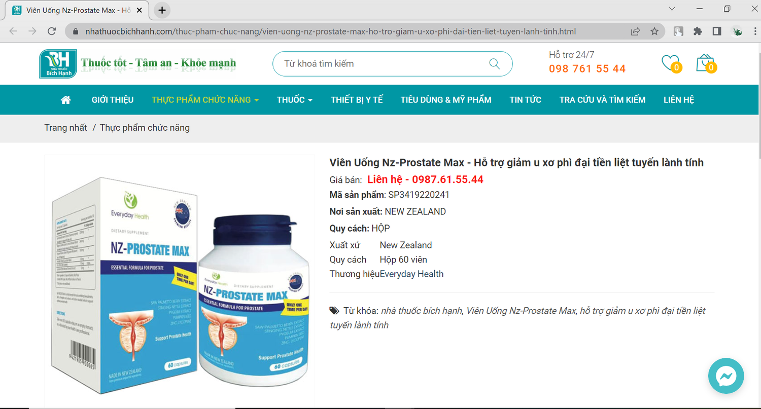 TPCN NZ-Prostate Max và NZ-Hair quảng cáo “lố" như thuốc chữa bệnh ...