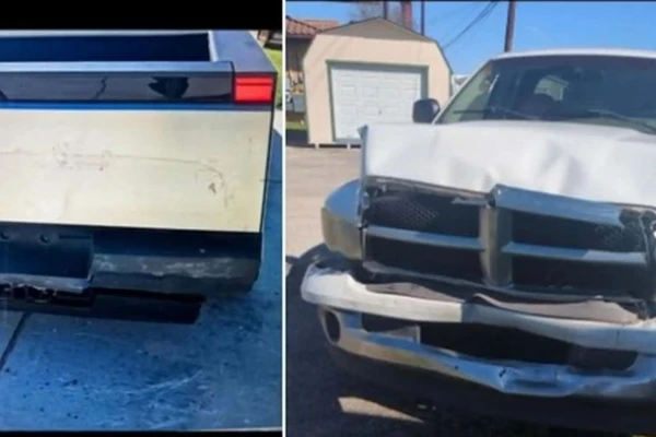 Khủng long Dodge Ram nát đầu khi đâm “lô cốt di động” Tesla Cybertruck ...