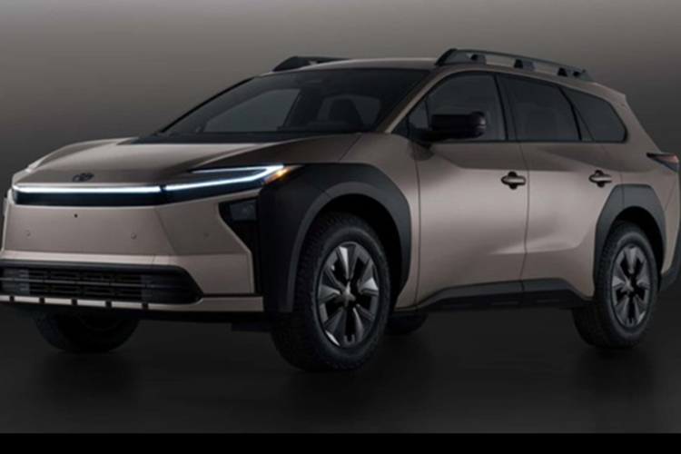 Close-up of the newly launched 2025 Toyota bZ Woodland electric SUV