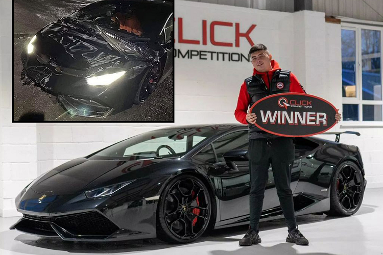 Vừa trúng thưởng Lamborghini Huracan tiền tỷ đã tai nạn "nát đầu" | Báo ...