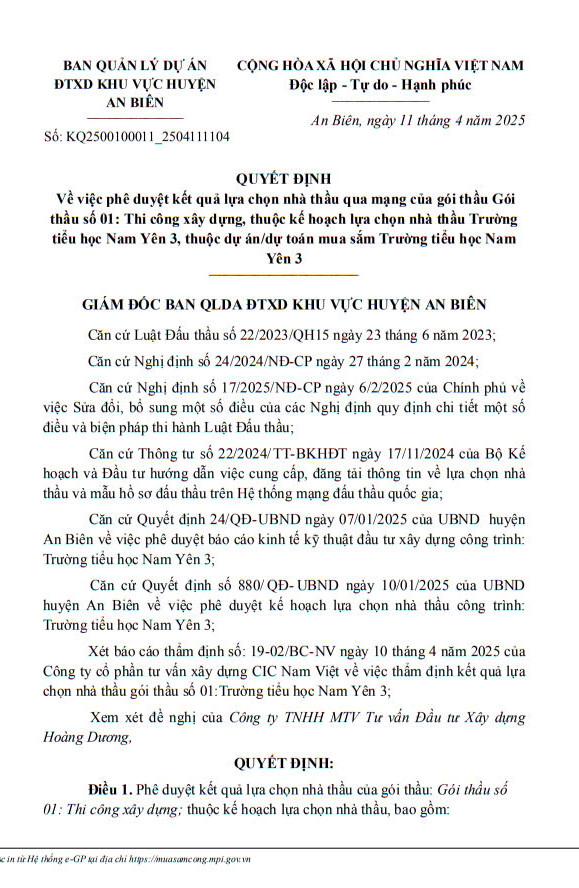 Kiên Giang: Cty Sao Vàng trúng gói xây dựng trường tiểu học Nam Yên 3 | Báo Tri thức và Cuộc ...